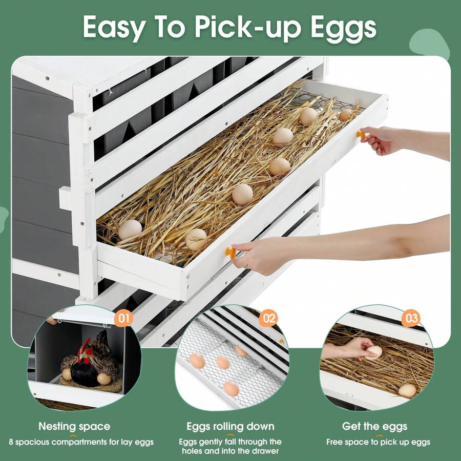 Chicken Nesting Boxes For Laying Eggs, 8 Compartments Chicken Nesting ...