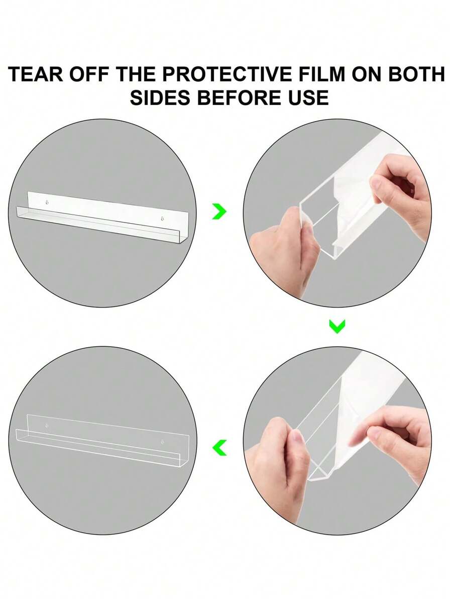 Pack Of 8 Wall Mounted Transparent Acrylic LP Record Storage Holders ...