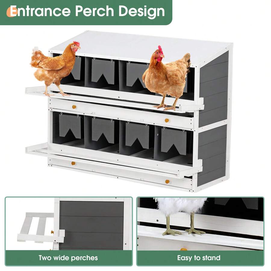 Chicken Nesting Boxes For Laying Eggs, 8 Compartments Chicken Nesting ...