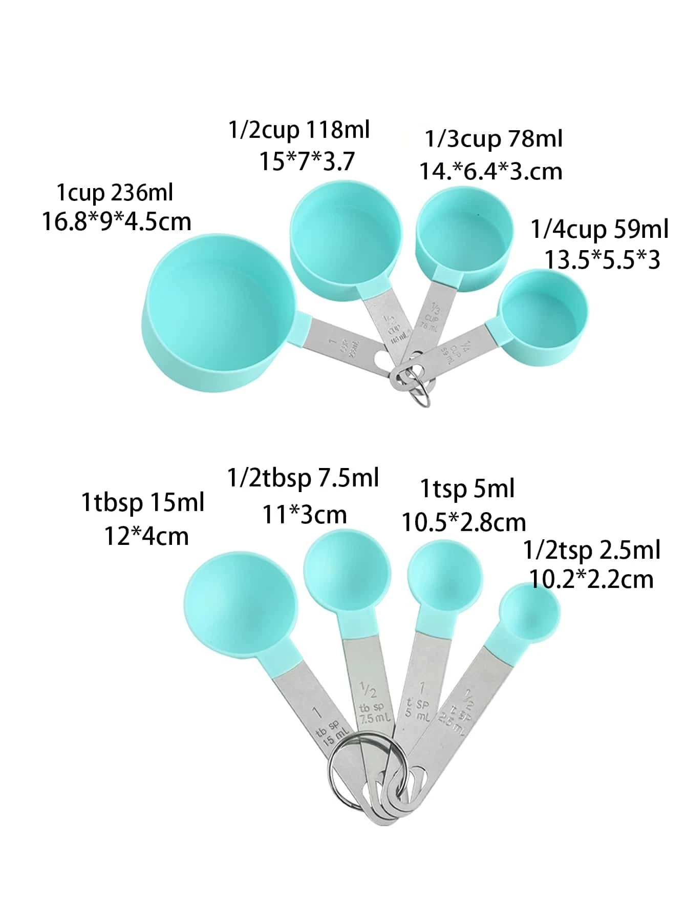 8-Piece Measuring Spoon Measuring Cup Set, Measuring Cup With Scale To ...