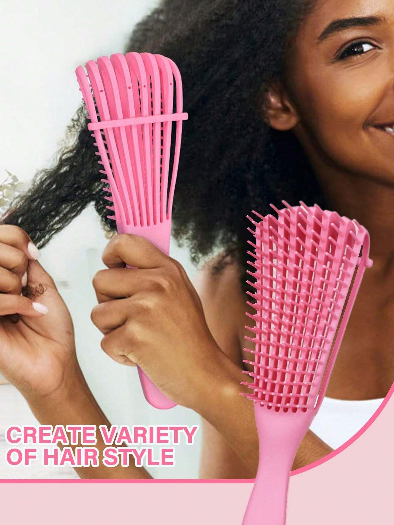 1PC Detangler Brush For 3C 4C Kinky Wavy Curly Coily Wet Dry Oil Thick ...