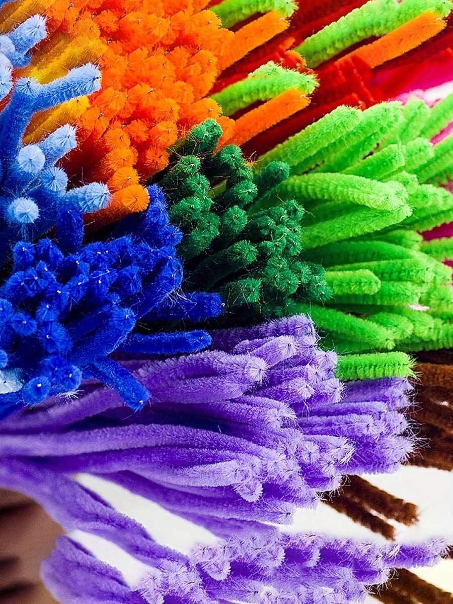 450 Pieces, Fur Balls, Eye Stickers, Pipe Cleaner Crafts, Chenille ...