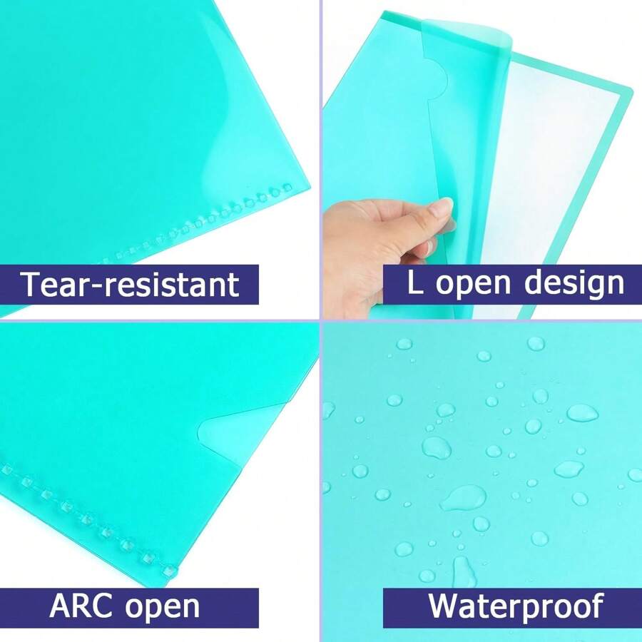 8pcs Clear File Folders Plastic Project Pockets, Colored Project ...