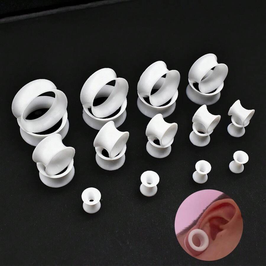 22PCS Silicone Ear Gauges Flexible Ear Tunnels Plugs Stretchers ...