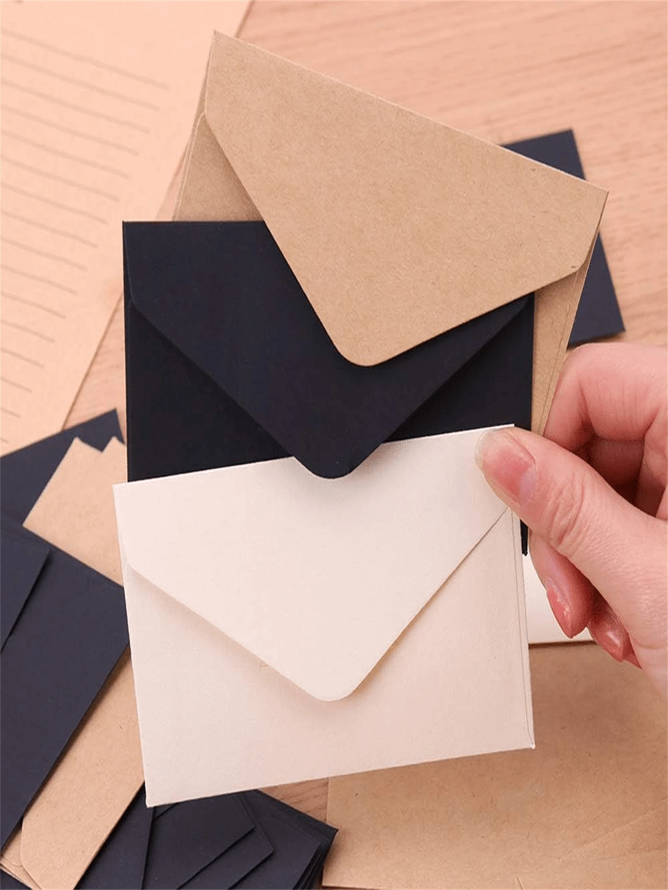 100pcs Creative Wedding Kraft Paper Blank Envelopes For Storing Letters ...