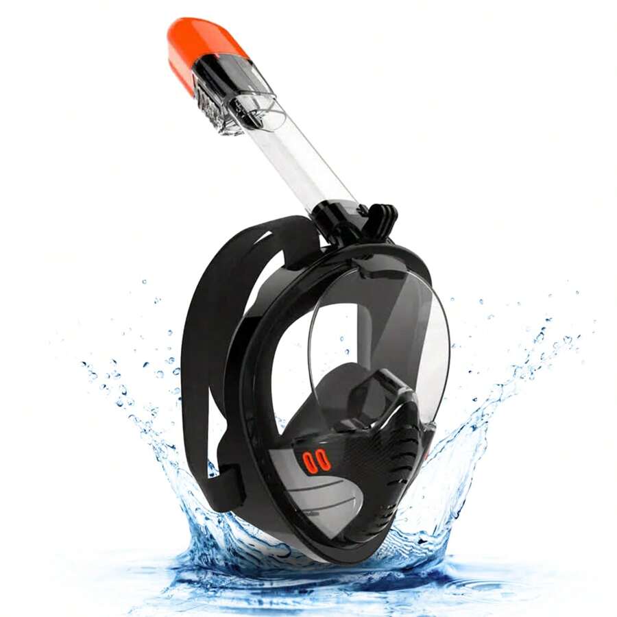 Snorkeling Mask, Full Face Snorkeling Mask Double Tube Silicone Full ...