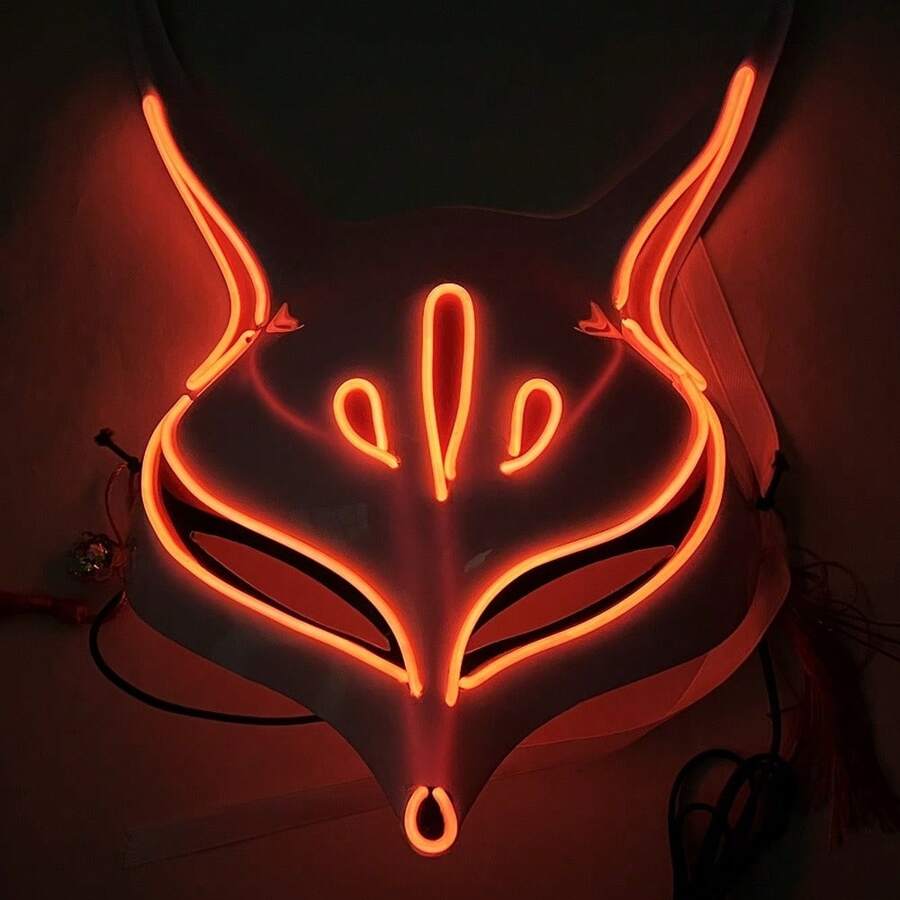 Luminous Mask New Nine-Tailed Fox Hanfu Kitsune Cosplay Mask Anime Cat ...