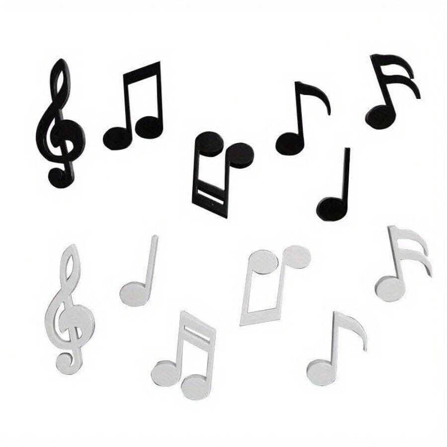 6pcs Music Note Magnet Black Music Musical Notation Refrigerator ...