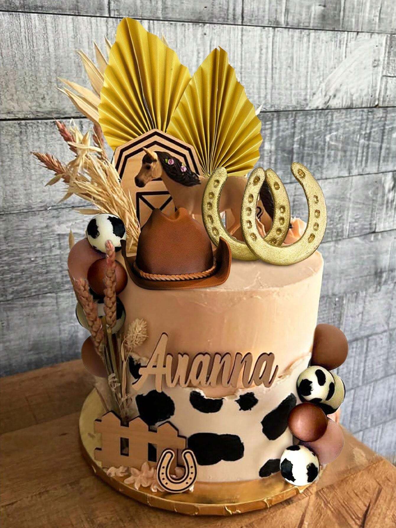 RGT Cowboy Rodeo Cake Topper Cowboy Western Cake Decorations Cowboy Hat ...