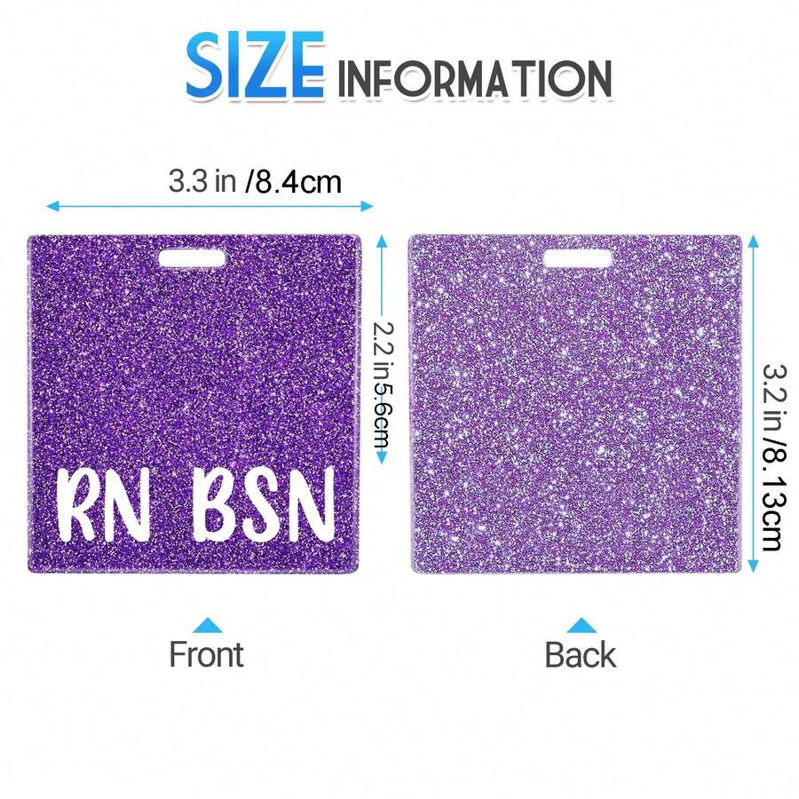 RN BSN Badge Buddy Card Nurse Nursing Accessories Glitter Horizontal ...