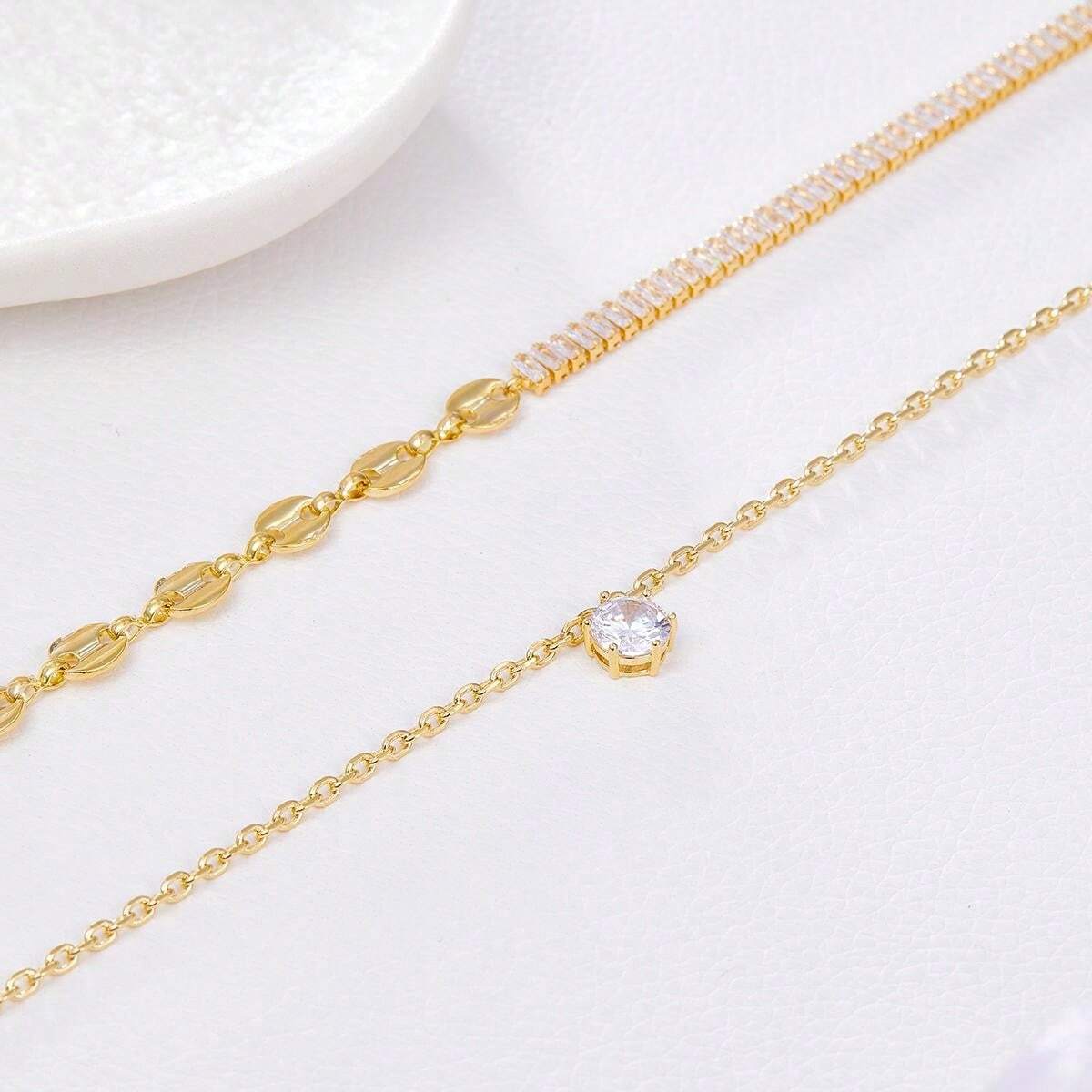 European And American Style Two-In-One Rhinestone Chain Necklace, Can ...