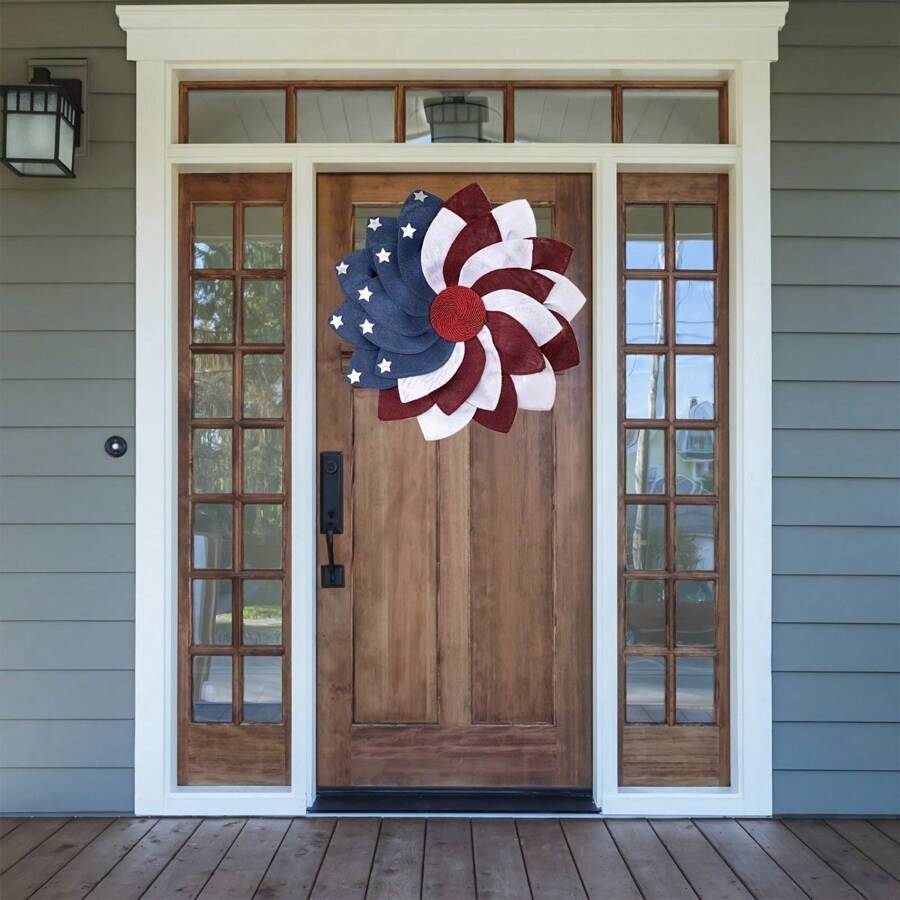 1 pieza, Coronas del cuarto de julio, Corona para la puerta principal ...