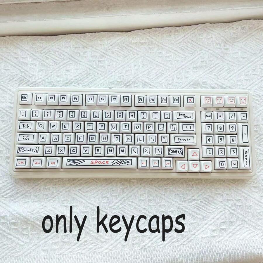 125 Keys PBT Keycaps,Cute Graffiti Dye Sublimation Cherry Profile ...