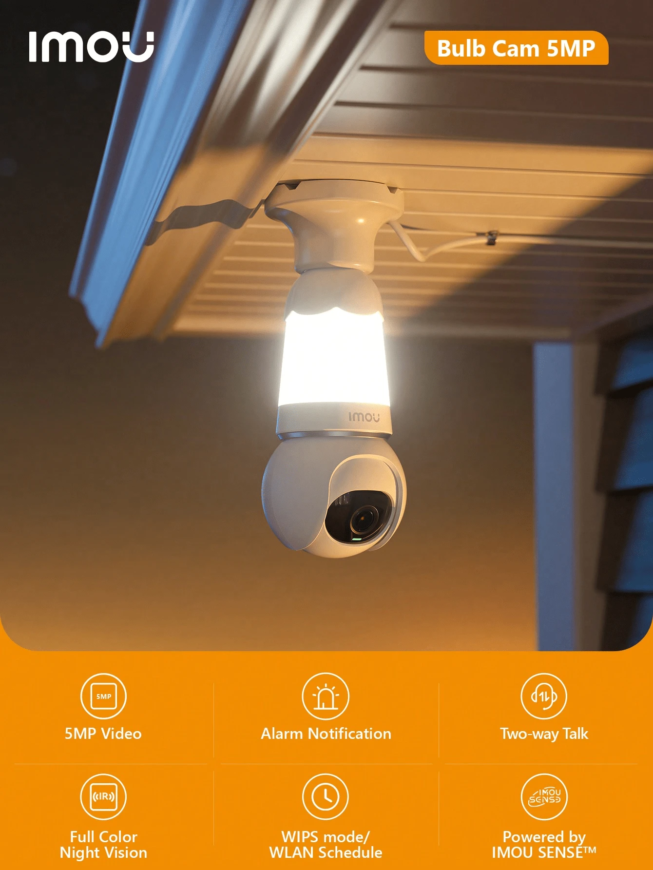 IMOU IMOU Bulb Cam 5MP/3MP 3K E26 Surveillance Camera Night Vision Two ...