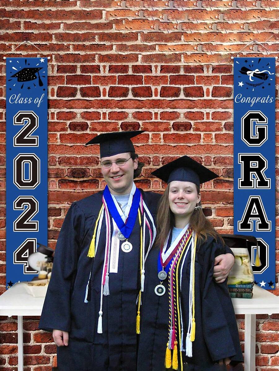 1pc-2024 Batch Of Grand Pavilion Blue Graduation Decorations ...