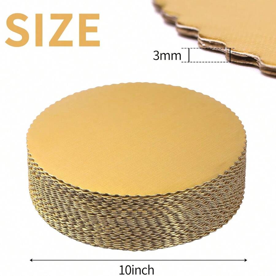 40 Pack Cake Boards 10 Inch Round, Gold Cake Cardboard Rounds Cake Base ...