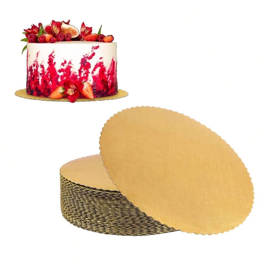 40 Pack Cake Boards 10 Inch Round, Gold Cake Cardboard Rounds Cake Base ...