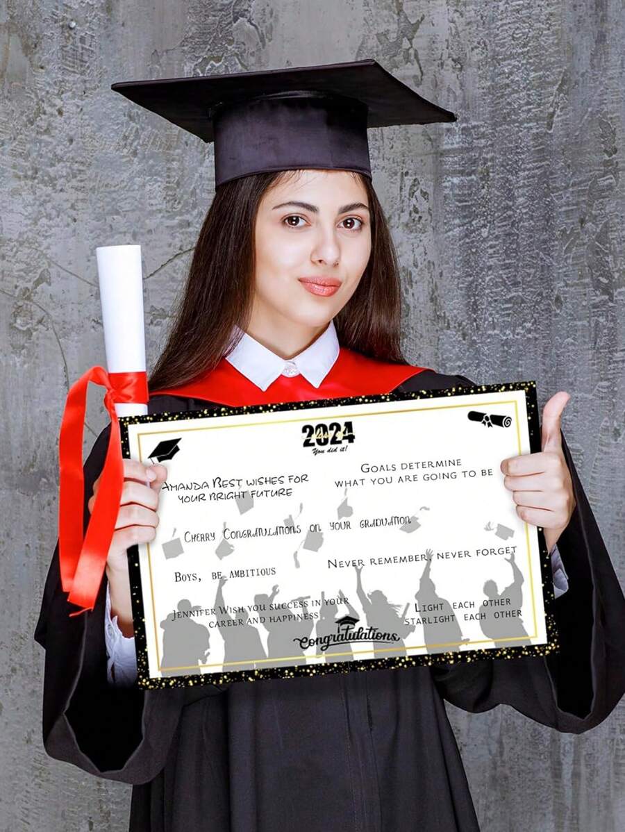 1pc 2024 Graduation Guest Book Congrats Grad Alternative Signature ...