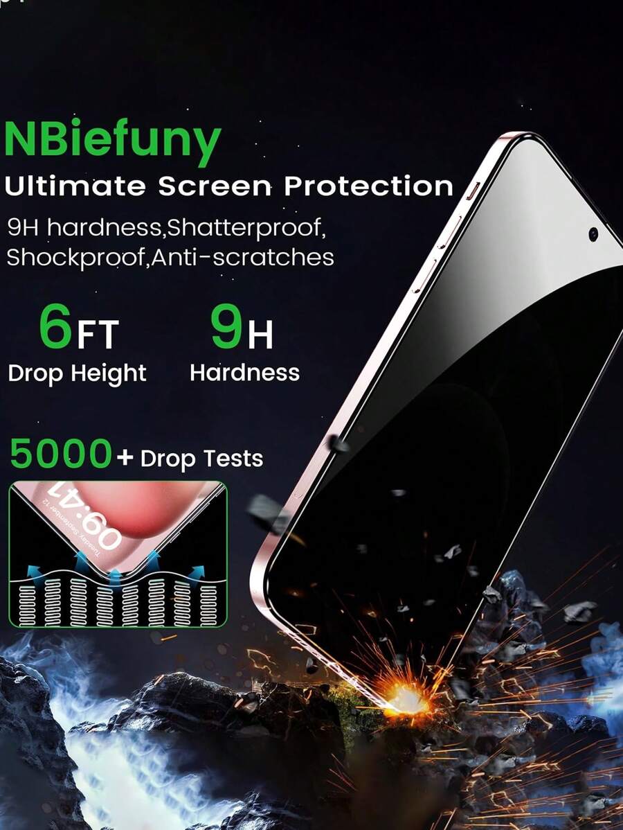 4 Packs Privacy Protection Full Screen Tempered Glass Protective Film ...