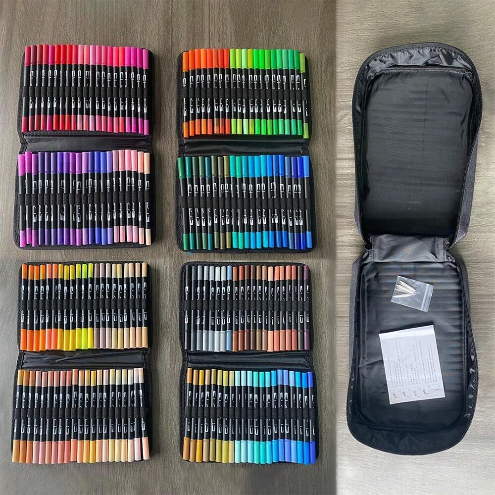 168 Colors Professional Art Dual Tip Brush Tip Art Marker Pens, Artist ...