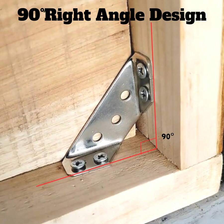 10 Pack Universal Stainless Steel Furniture Corner Connector With ...