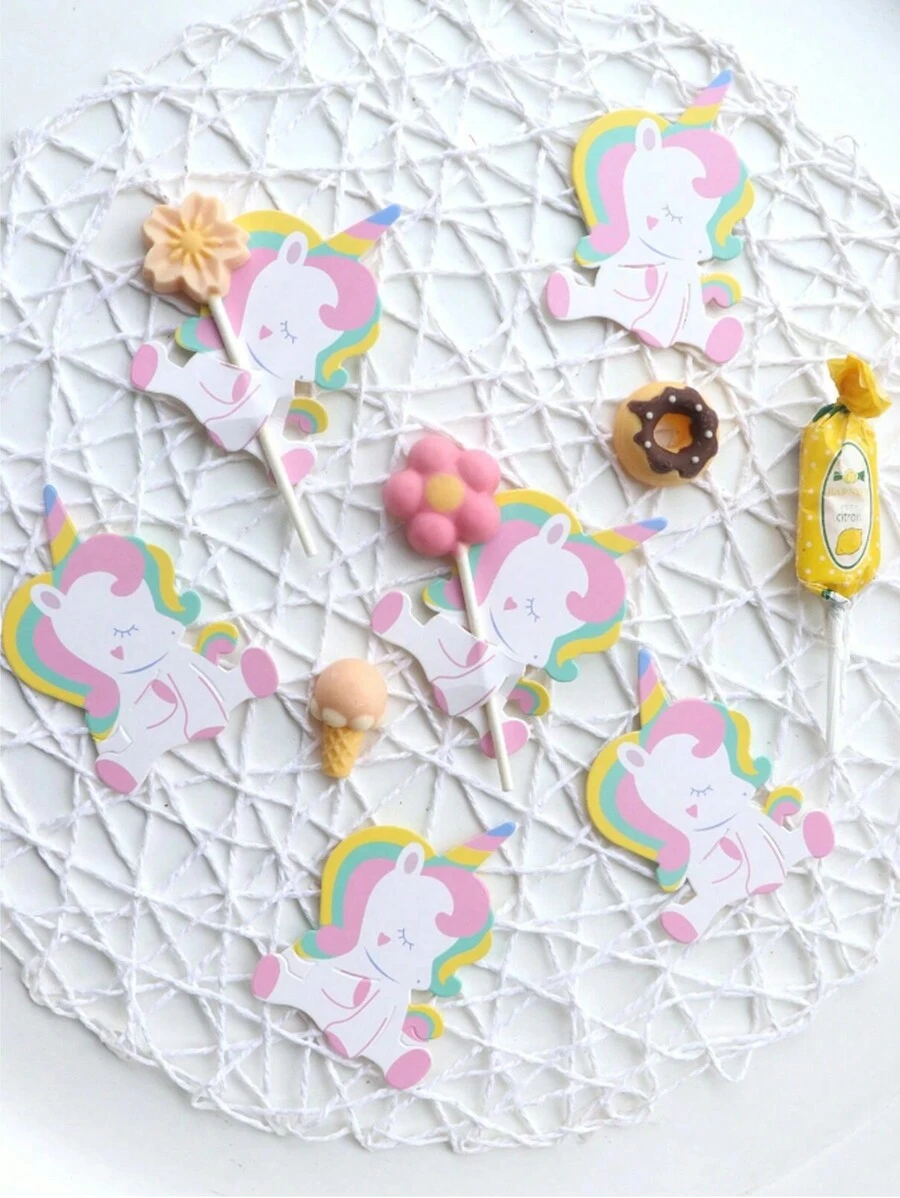 50pcs, Unicorn Bear Shaped Lollipop Paper Holders, Cute Unicorn ...