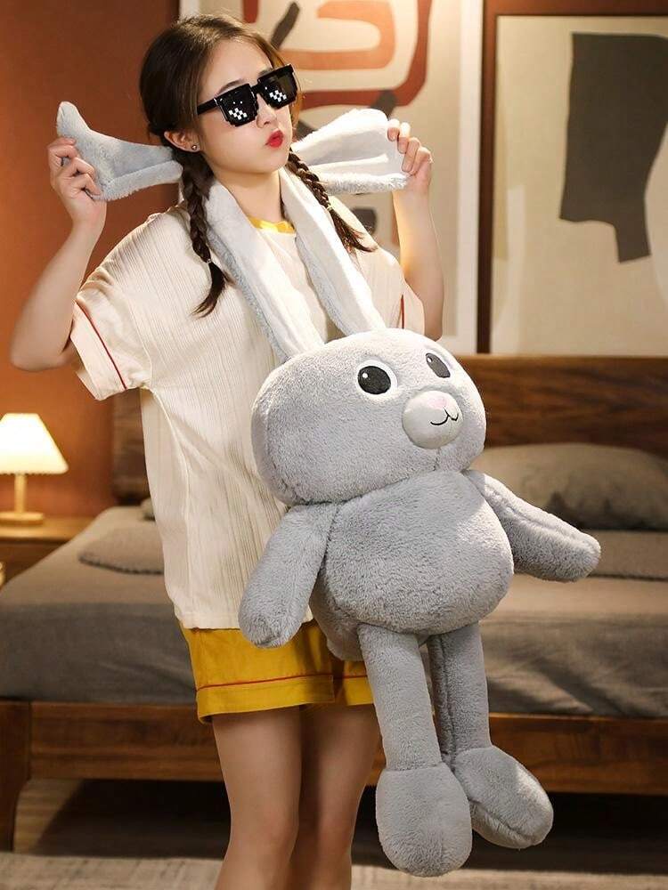Popular White Rabbit Plush Toy With Stretchable Legs And Bunny Ear ...
