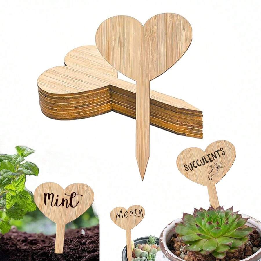 10 Pack Wooden Plant Labels 8 Styles Cute Plant Tags Plant Labels ...