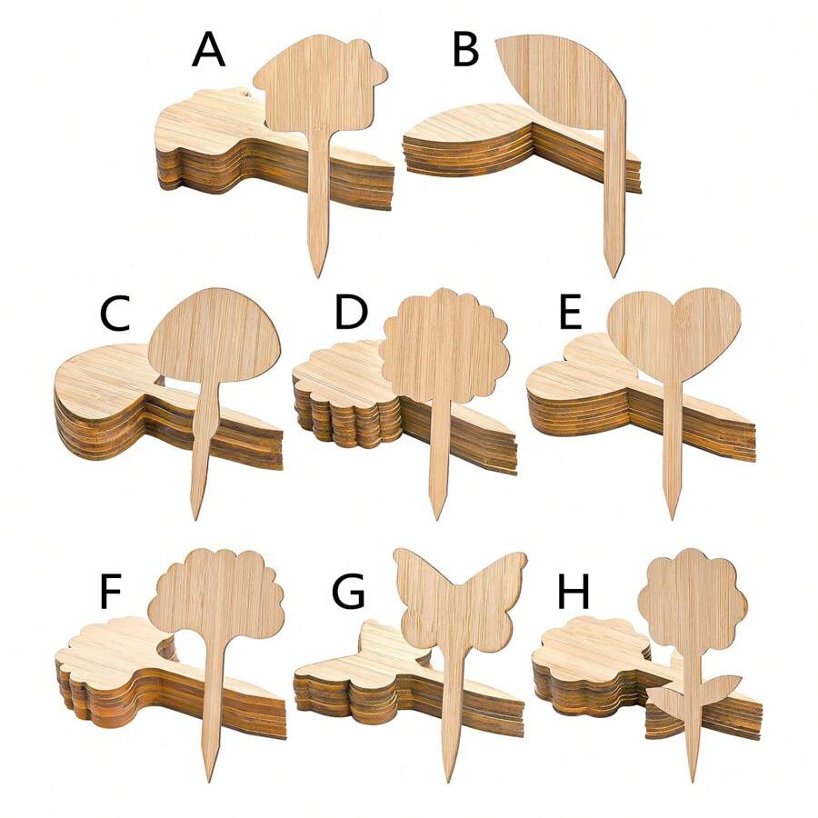 10 Pack Wooden Plant Labels 8 Styles Cute Plant Tags Plant Labels ...