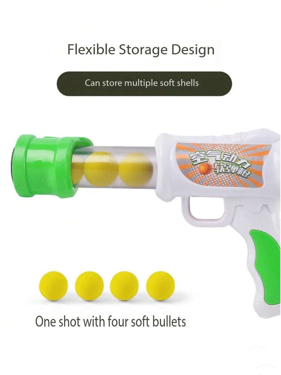 1 Set Air-Powered Soft Bullet Hand-Operated Toy Gun With Continuous ...
