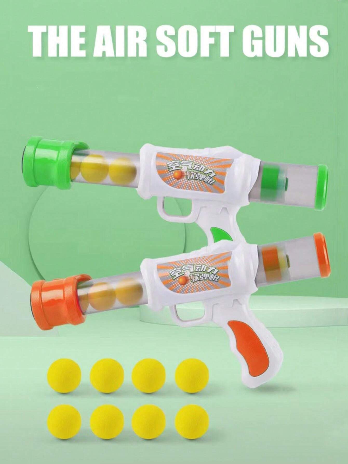 1 Set Air-Powered Soft Bullet Hand-Operated Toy Gun With Continuous ...