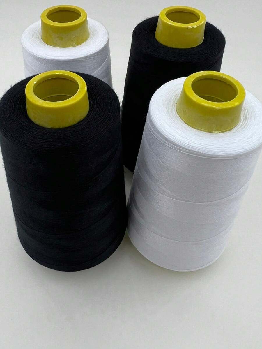 3000m Large Roll 40/2 Black And White Polyester Sewing Thread, Suitable ...