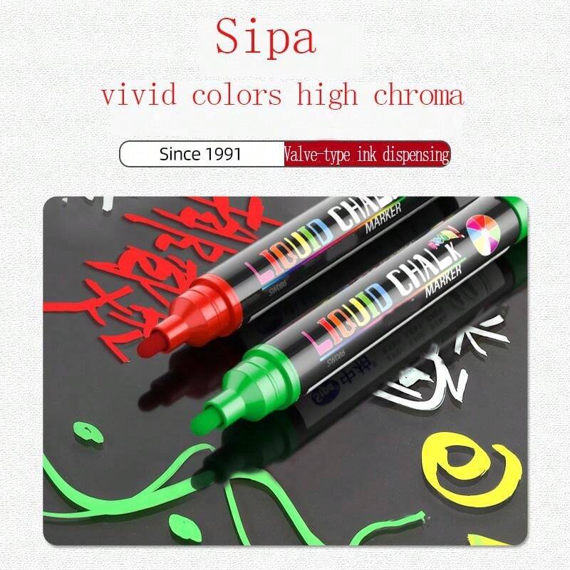8pcs/Set Liquid Chalk Pens, White Color, Single Tip, Erasable Chalk ...