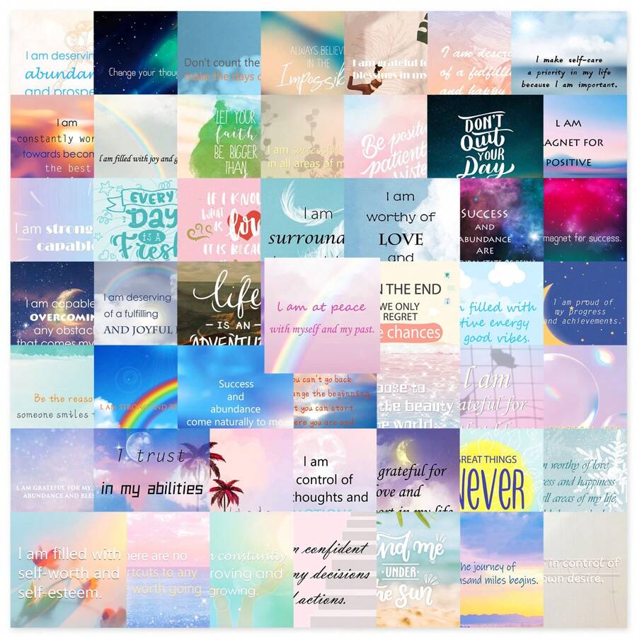50Pcs Inspirational Sticker Pack, Funny Famous Quotes Scenery ...
