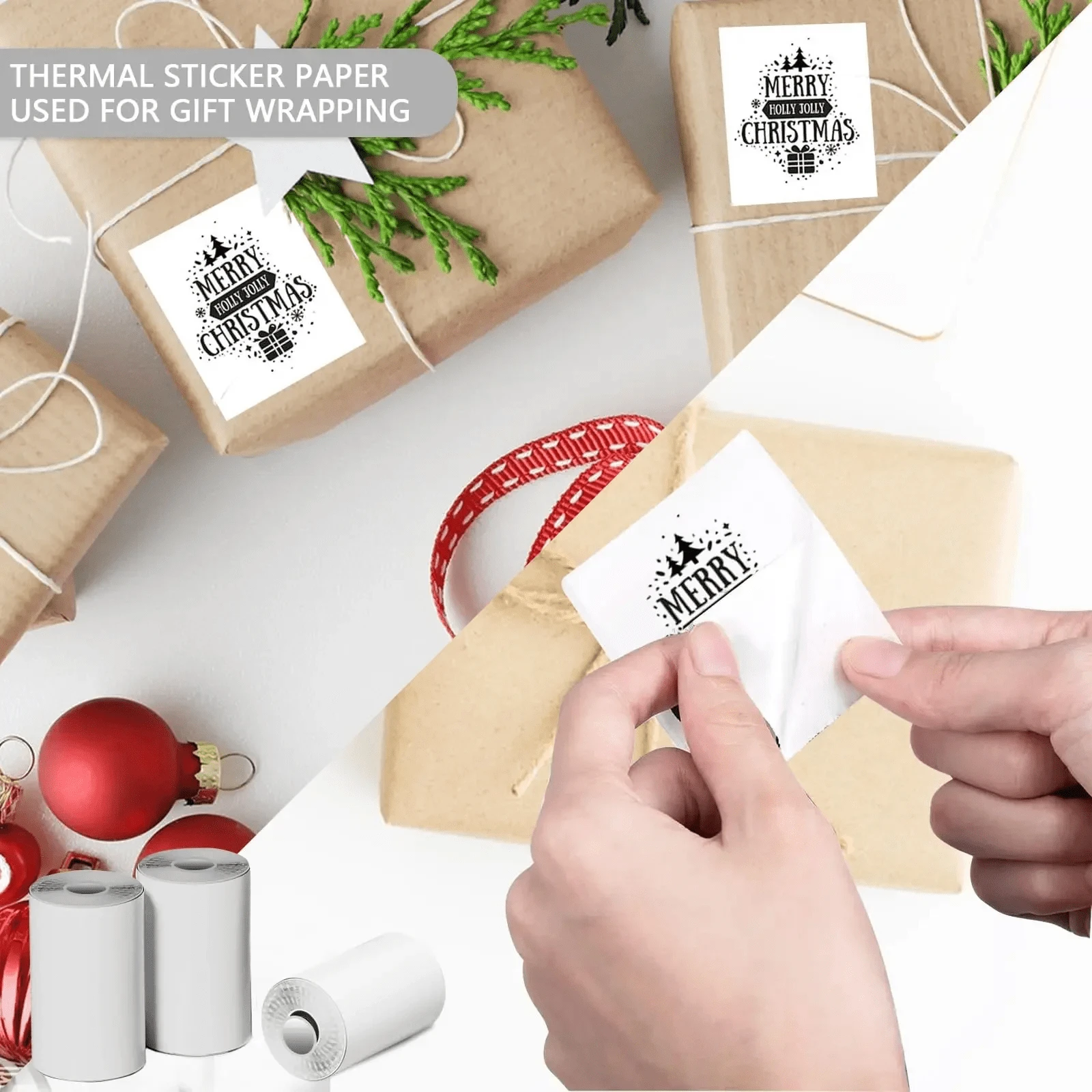 6 Rolls Colorful Mini Printer Paper Thermal Label Sticker Colorful ...