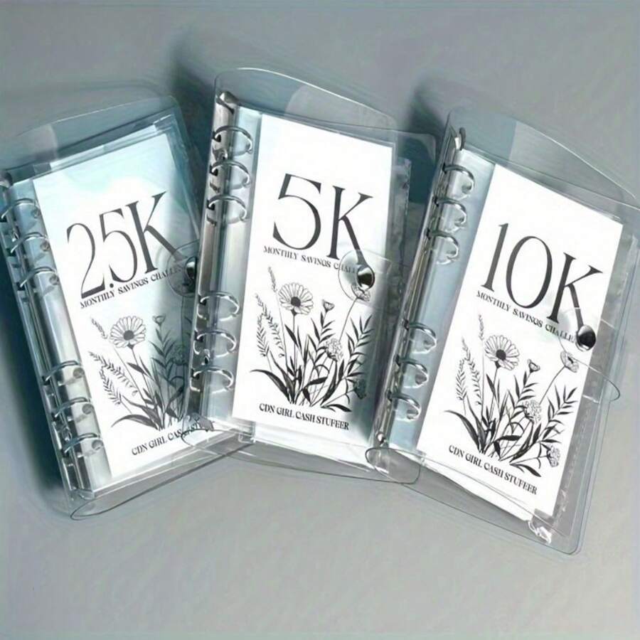 1pc 2.5K,5K,10K Money Saving Challenge Binder, Budget Planner And Cash ...