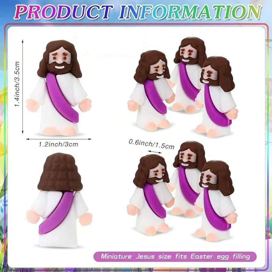 5pcs Mini Jesus Figurines Bulk Easter Miniature Jesus Toys Christ ...