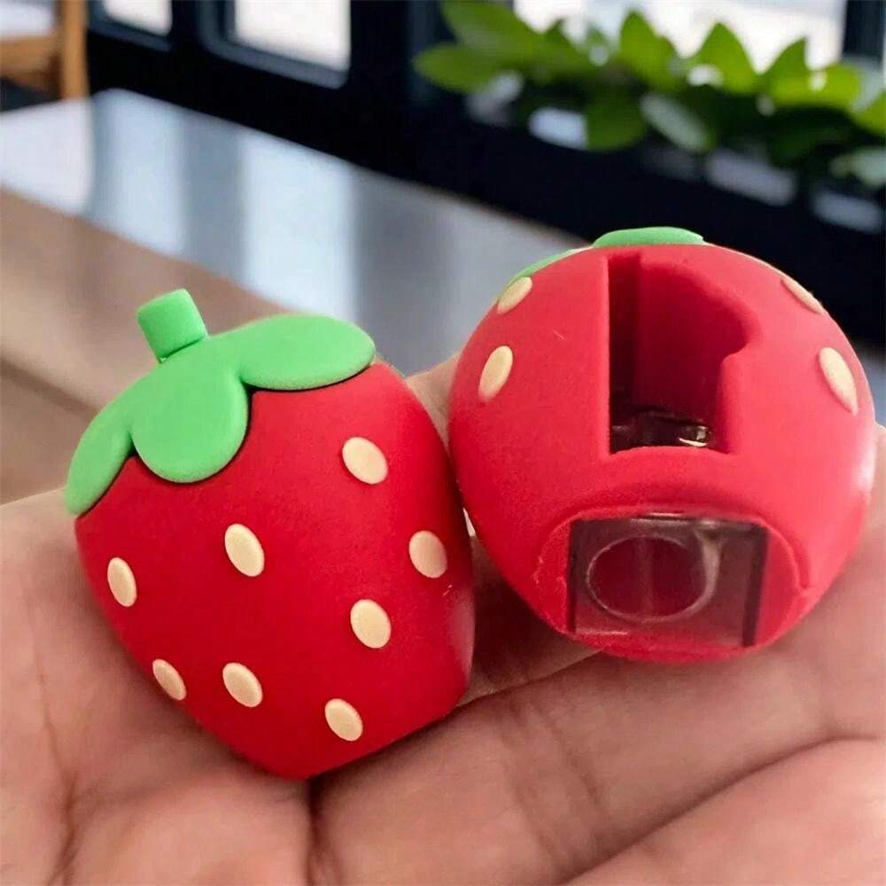 1 Pack, Cute Strawberry Pencil Sharpener, Kawaii Colored Pencil ...