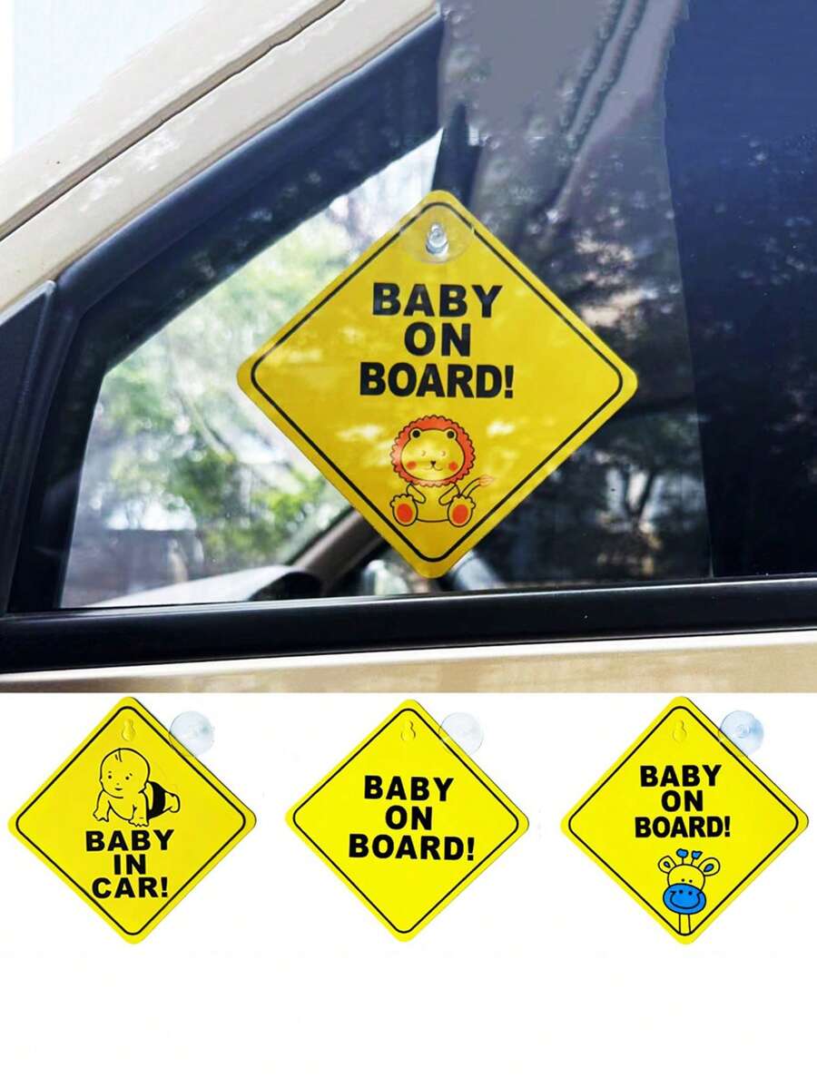 1pc Baby On Board Suction Cup Car Sign, Warning Sign For Baby Stroller ...