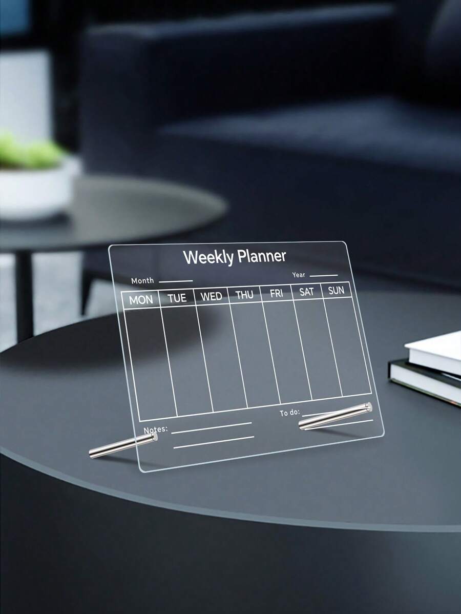 1pc 3D Acrylic Weekly Plan (Including 6 Magnetic Whiteboard Pens ...