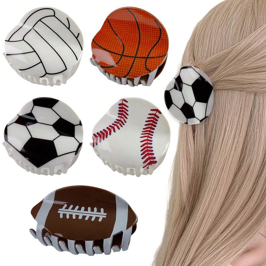 1PC Women Personalized Mini Creative Basketball Claw Clip Hairpin ...
