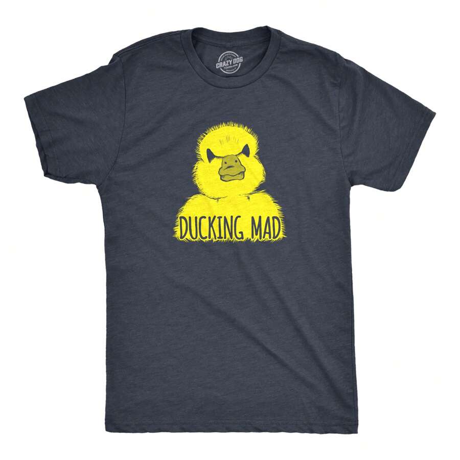 Mens Ducking Mad T Shirt Funny Angry Yellow Duck Tee For Guys | SHEIN USA