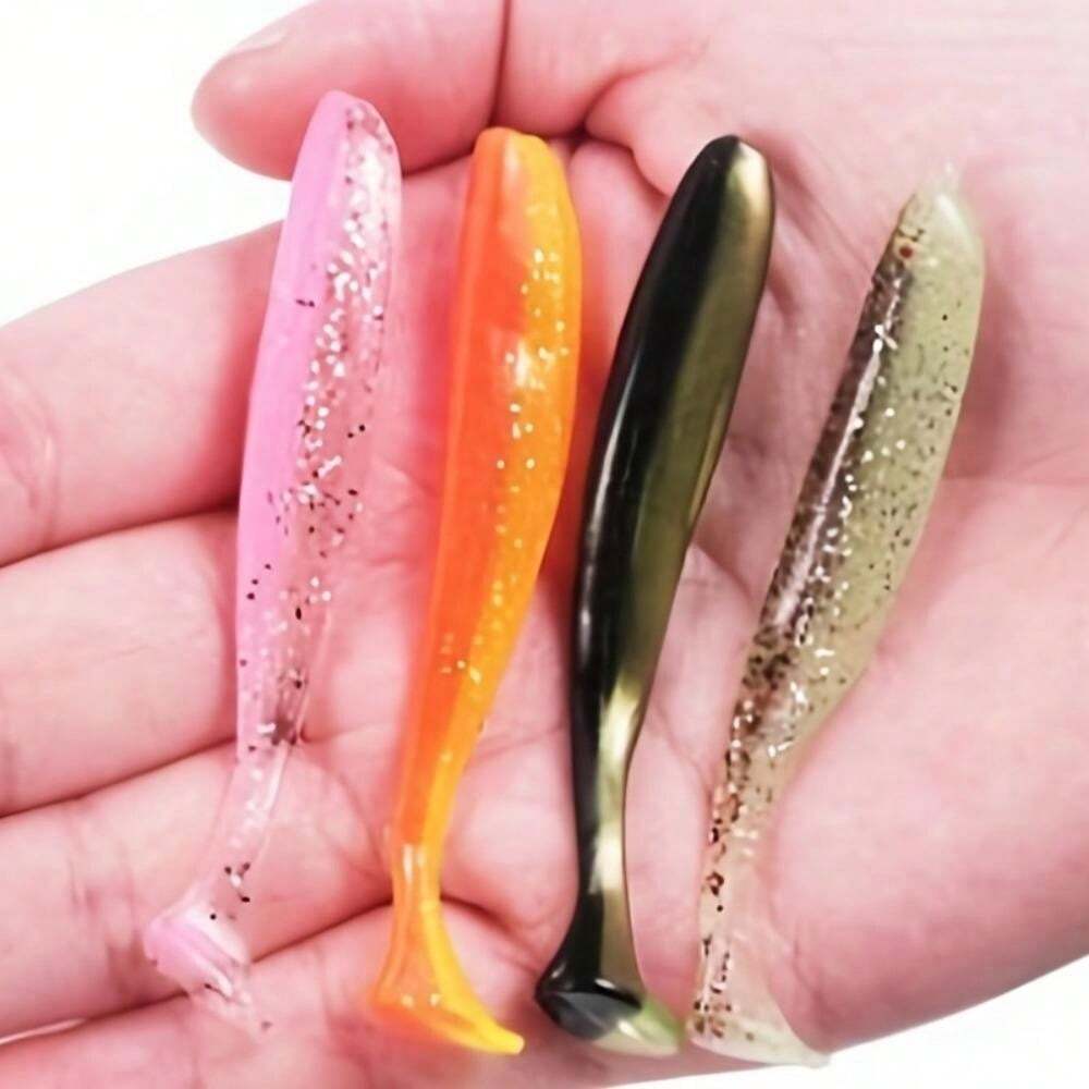 10-Piece Set Silicone Paddle Tail Fish Lures, Soft Bait, Luminous Soft ...