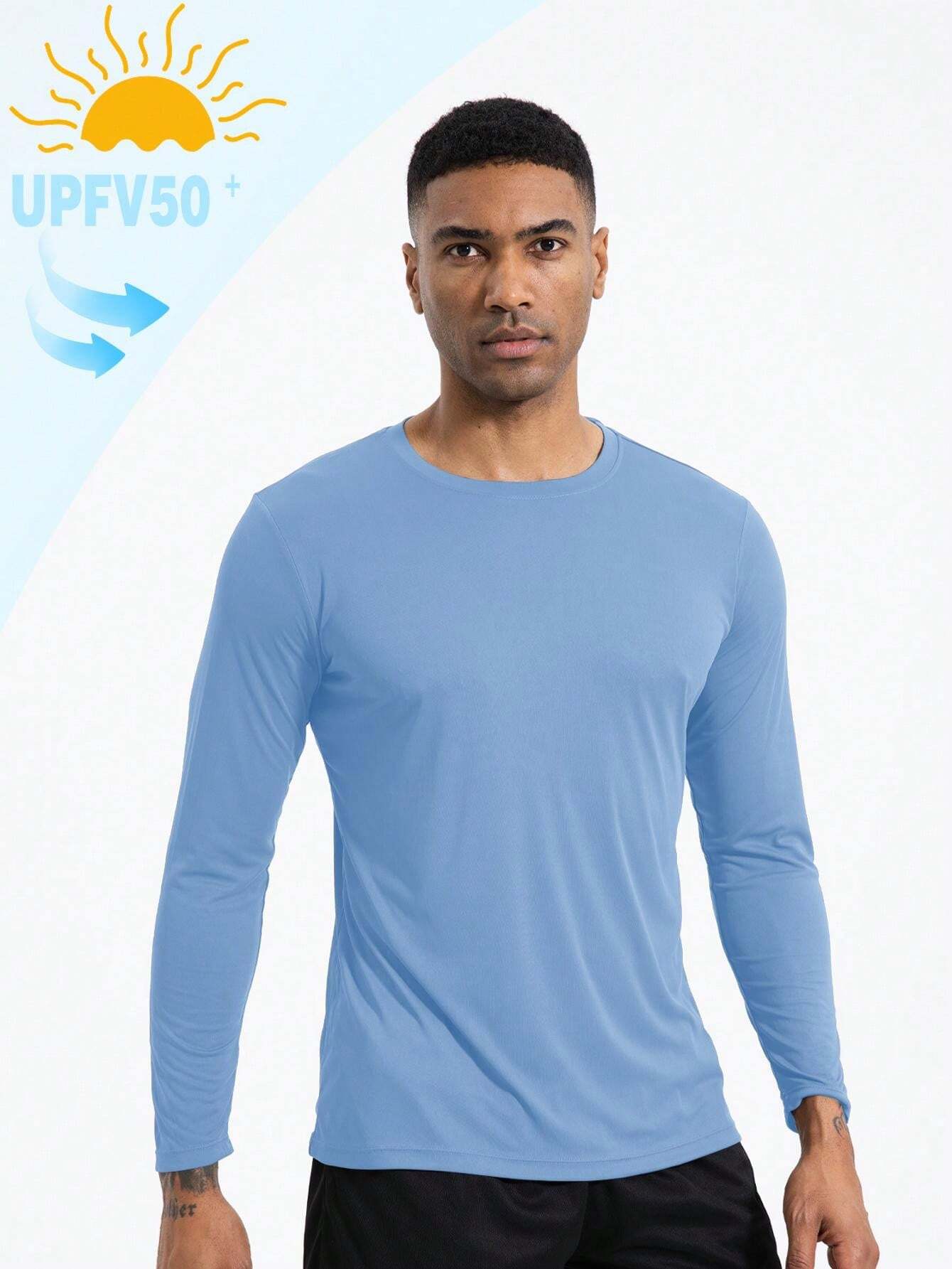 Men Summer Thin, Breathable, Long-Sleeved Anti-UV UPF50+ Sun Protection ...