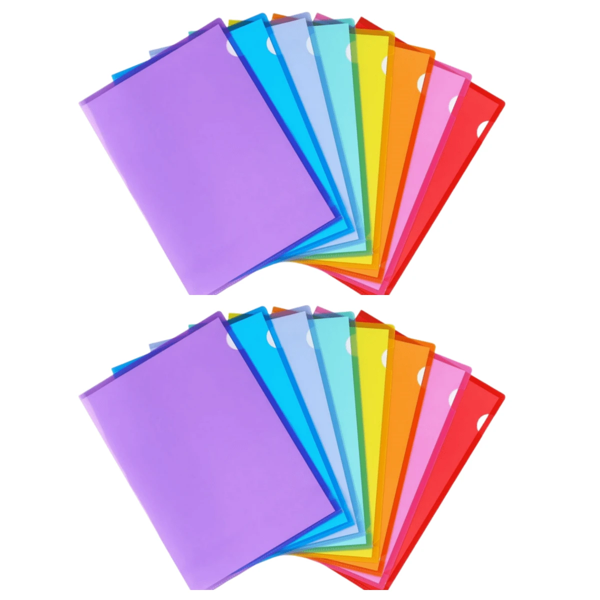 8pcs Clear File Folders Plastic Project Pockets, Colored Project ...