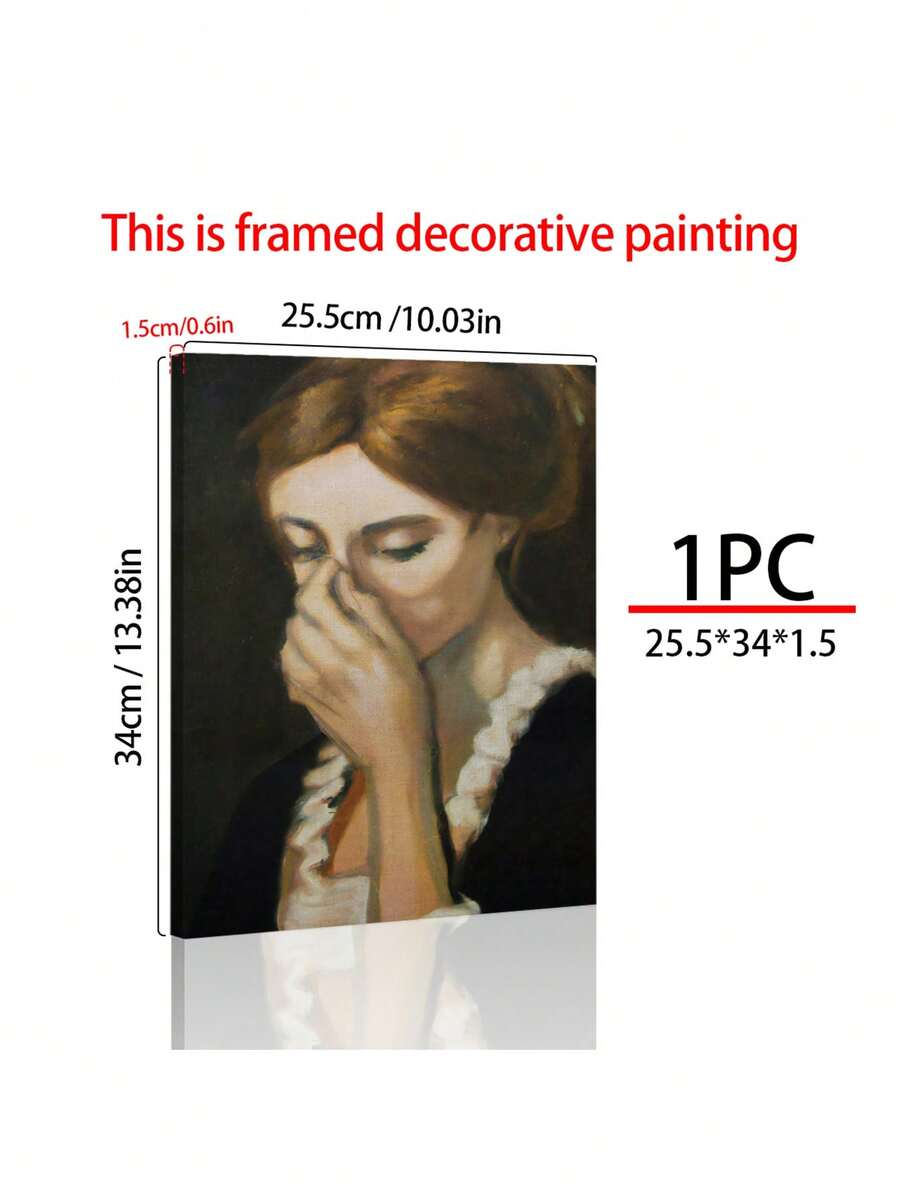 1Pc Funny Bathroom Wall Art Decor, Lady Classical Painting Digital Art ...