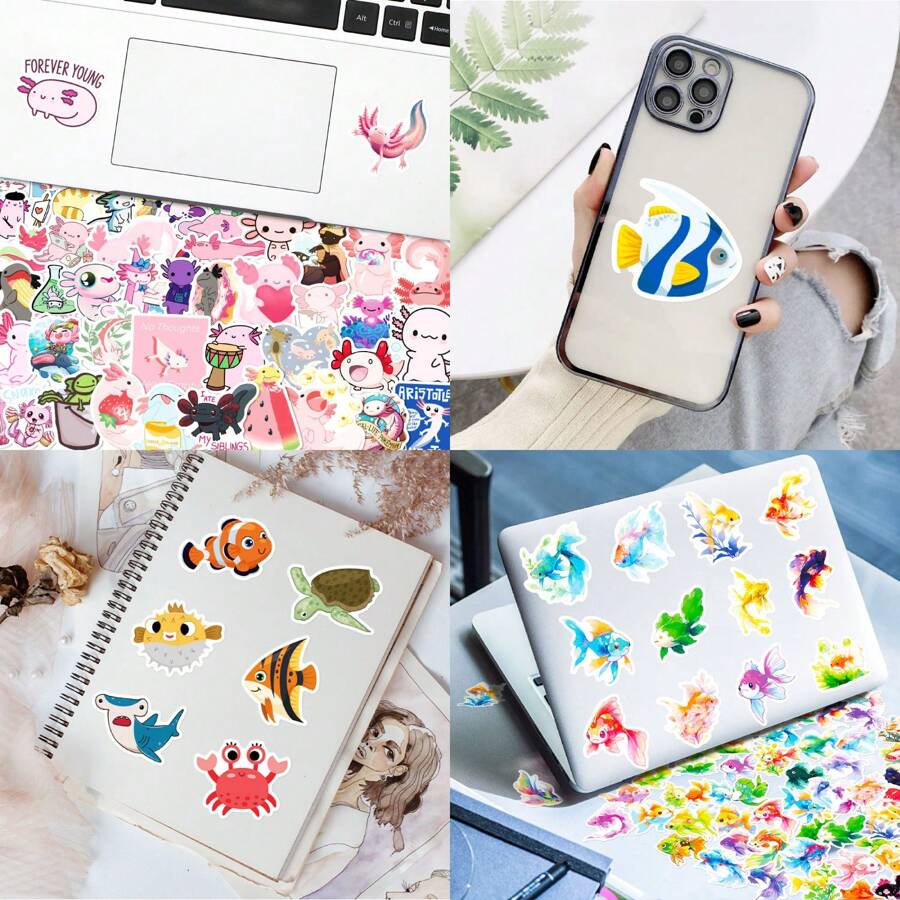 4 Style Sea Creatures Octopus Lobster Goldfish Sturgeon Waterproof DIY ...