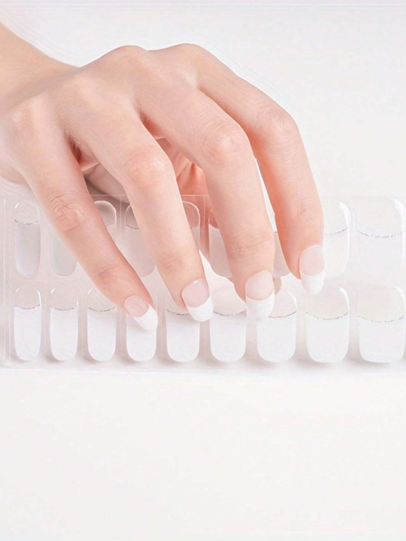 20pcs Half Covering Nail Polish Stickers, UV Gel Stickers, Semi-Curing ...