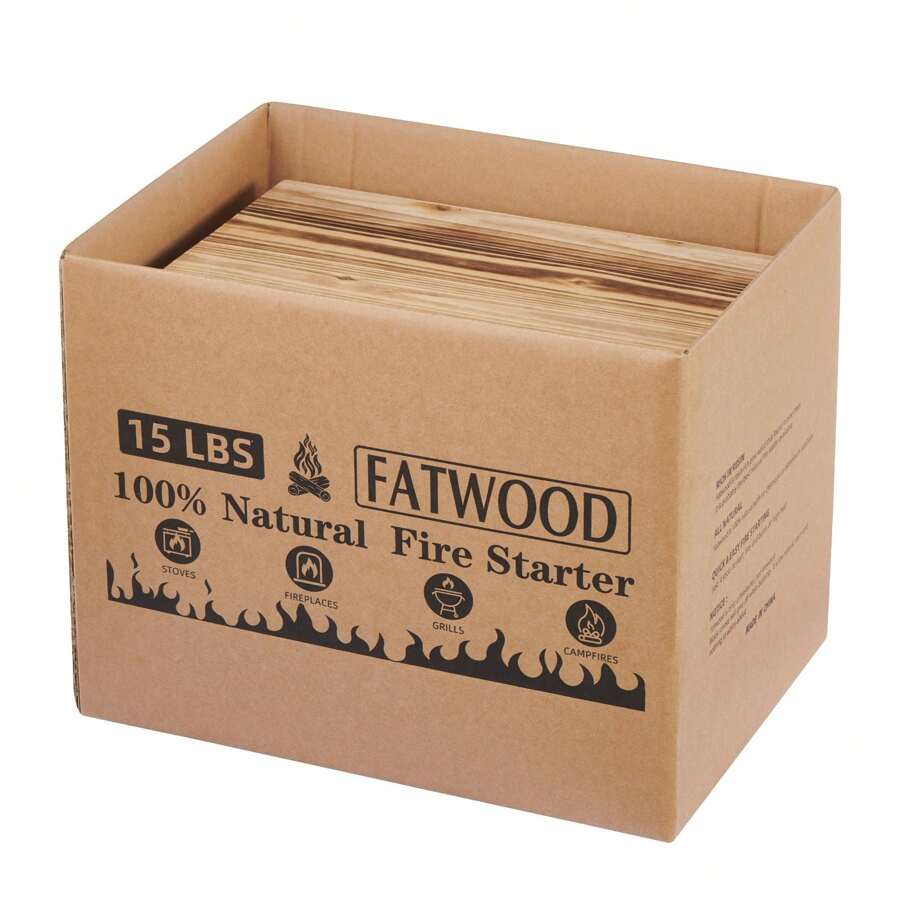15 Lbs Fatwood Fire Starter Sticks In Gift Box , 100% Natural Kindling ...