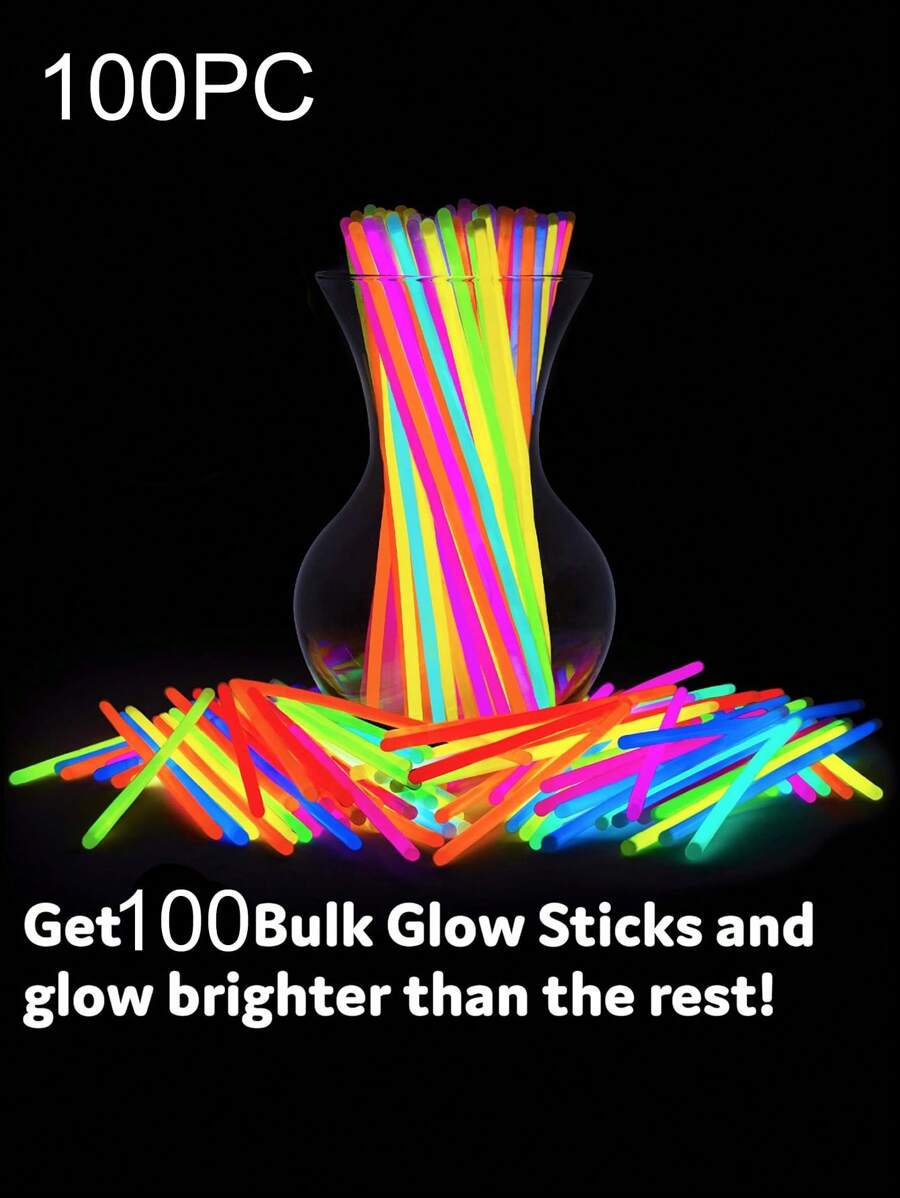100/20pcs, Party Fluorescence Light Glow Sticks Bracelets Necklaces ...